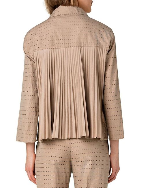 Akris Punto Pin Dot Cotton Poplin Jacket in Natural | Lyst