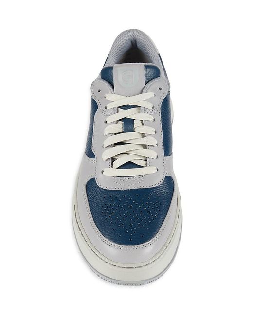 Cole Haan Perforated Leather Sneakers in Blue for Men | Lyst