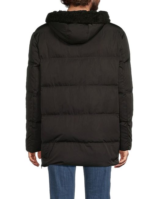 Andrew Marc Mackay Faux Shearling Quilted Puffer Parka in Natural for ...
