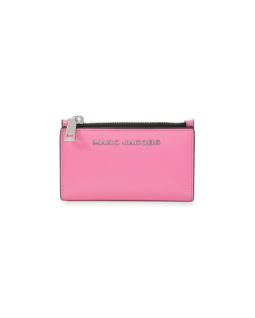 Marc Jacobs Logo Textured Bifold Wallet in Pink | Lyst