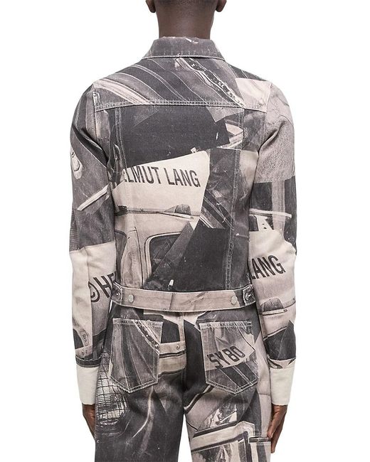 Helmut Lang Print Trucker Jacket in Gray for Men | Lyst