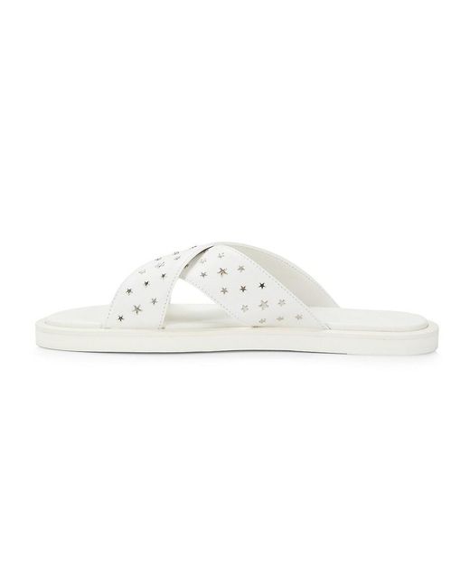 Jimmy Choo Palmo Star Studded Leather Sandals in White for Men | Lyst