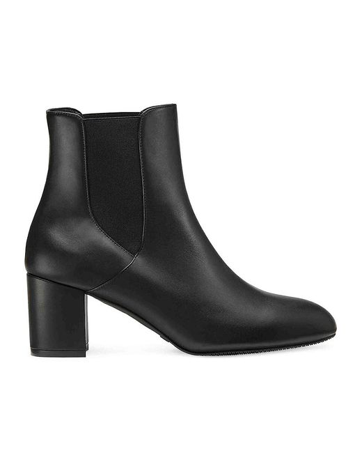 Stuart Weitzman 60Mm Yuliana Block Heel Leather Chelsea Boots in Black ...