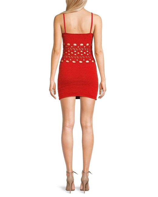 Third Form Break Away Knit Slip Minidress in Red | Lyst