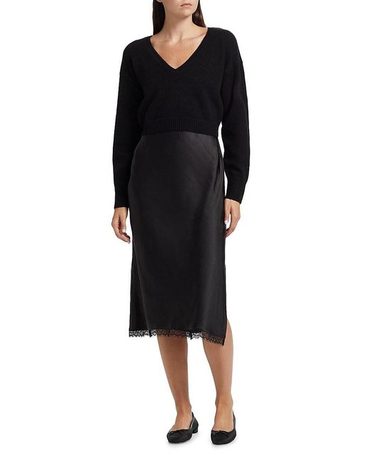 DH New York Mis Pieced Layered Midi-Dress in Black | Lyst UK