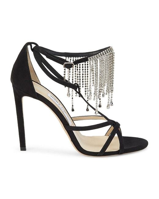 Jimmy Choo Bijou Embellished Stiletto Heel Sandals In Black Lyst