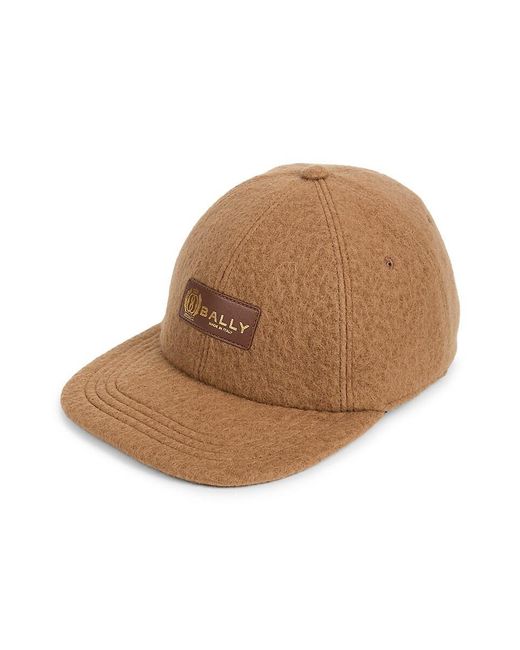 Bally Virgin Wool-Cashmere Logo Baseball Cap in Natural for Men | Lyst