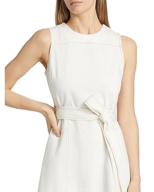 Tanya Taylor Claudia Denim A-Line Minidress in White | Lyst UK