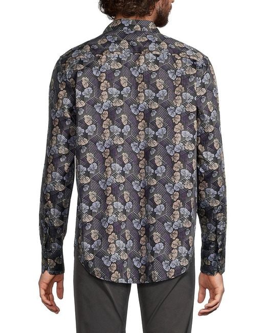 Robert Graham Henry Long Sleeve Cotton Classic-Fit Shirt in Grey for ...