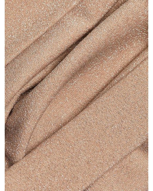 MICHAEL COSTELLO COLLECTION Tara Draped Open-Back Gown in Natural | Lyst