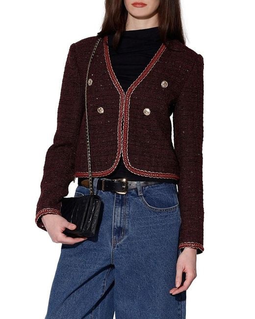 Walter Baker Elodie Cropped Jacket in Blue | Lyst UK