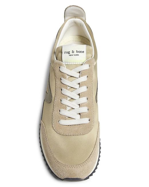 Rag & Bone Retro Runner Suede Sneakers in Natural | Lyst