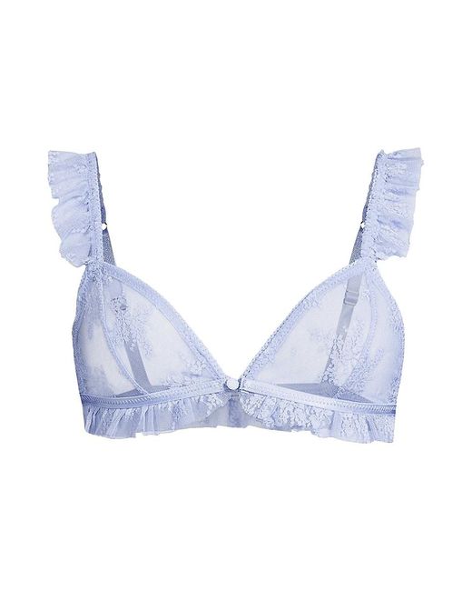 Free People Feeling Frilly Lace Ruffle Bra in Blue | Lyst UK