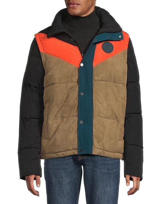 Scotch & Soda Nelleke Colorblock Puffer Jacket in Black for Men | Lyst UK