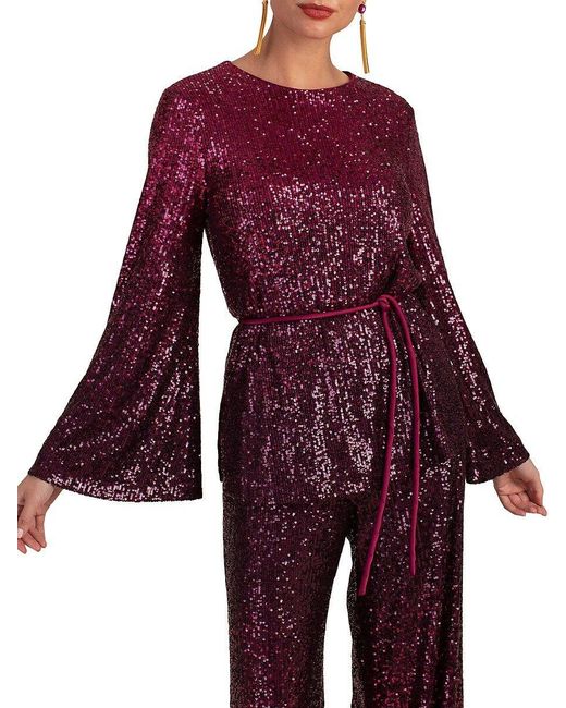 Trina Turk West Sequin Flared-sleeve Top | Lyst Trina Turk West Sequin Flared-sleeve Top | Lyst