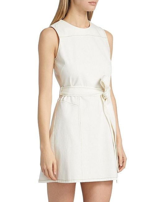 Tanya Taylor Claudia Denim A-Line Minidress in White | Lyst UK