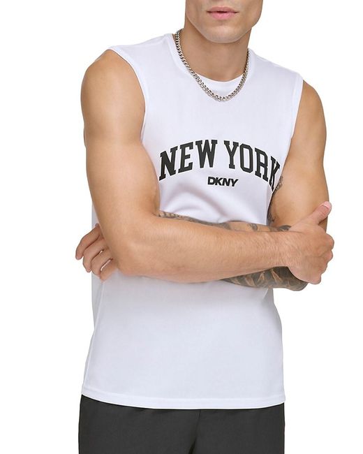 DKNY Standard Fit Rashguard Swim Tank in White for Men | Lyst