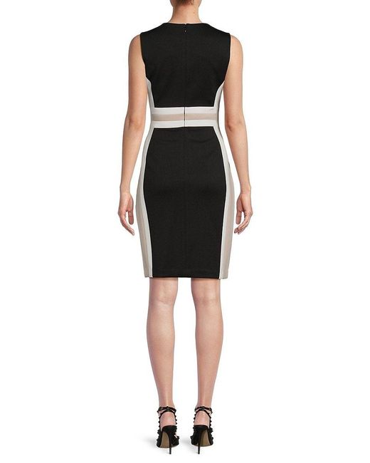 Calvin Klein Colorblock Sheath Dress In Black Lyst