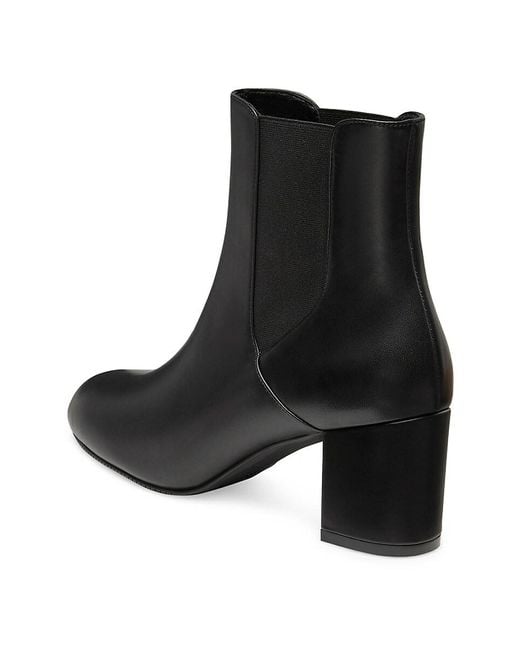 Stuart Weitzman 60Mm Yuliana Block Heel Leather Chelsea Boots in Black ...