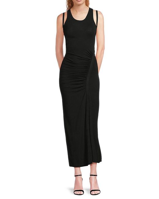 Third Form Push Pull Ruched Maxi Tank Dress in Black | Lyst