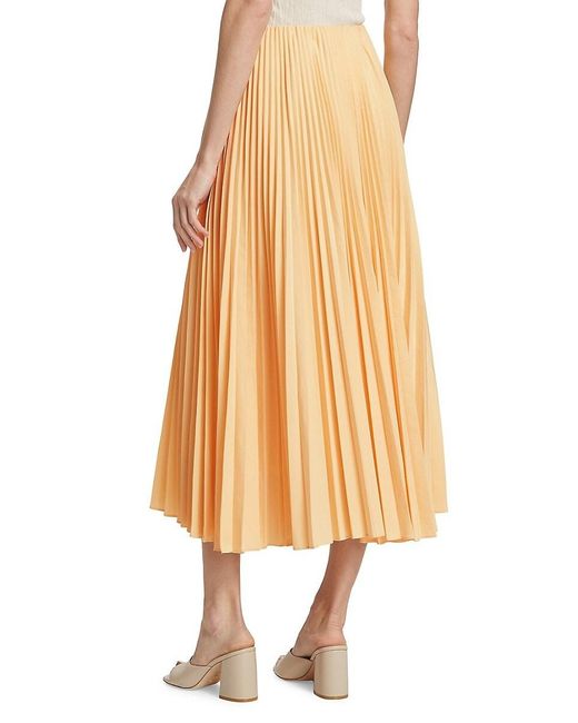 A.L.C. A. L.c. Tatum Pleated Midi-skirt in Natural | Lyst
