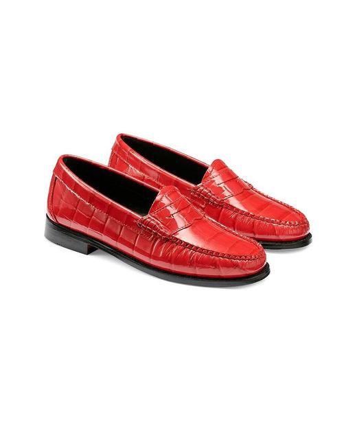 G.H. Bass & Co. G. H. Bass Weejun Whitney Croc Embossed Leather Penny ...