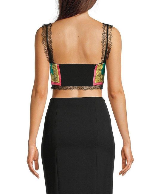 Versace Lace Bralette Crop Top In Black Lyst