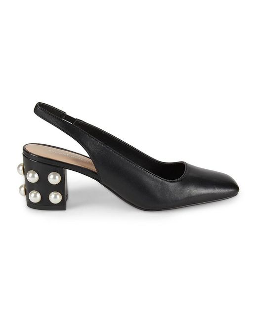 Stuart Weitzman Jte 60Mm Leather Slingback Pumps in Black | Lyst
