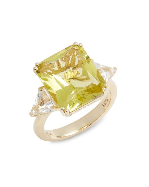 Effy 14k Yellow Gold, White Topaz & Lemon Quartz Ring - Lyst Effy 14k Yellow Gold, White Topaz & Lemon Quartz Ring - Lyst
