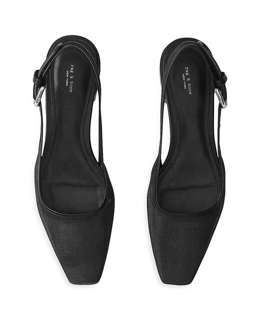 Rag & Bone Astra Mesh Slingback Flats in Black | Lyst
