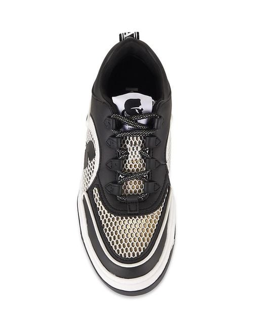 Karl Lagerfeld Colden Karl Honeycomb Mesh Platform Sneakers in Black | Lyst