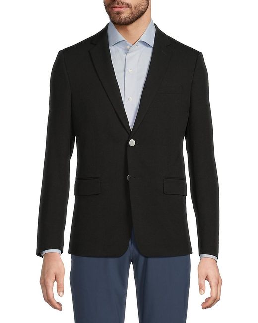 Theory Morton Slim Textured Wool-Blend Sport Coat in Black for Men | Lyst