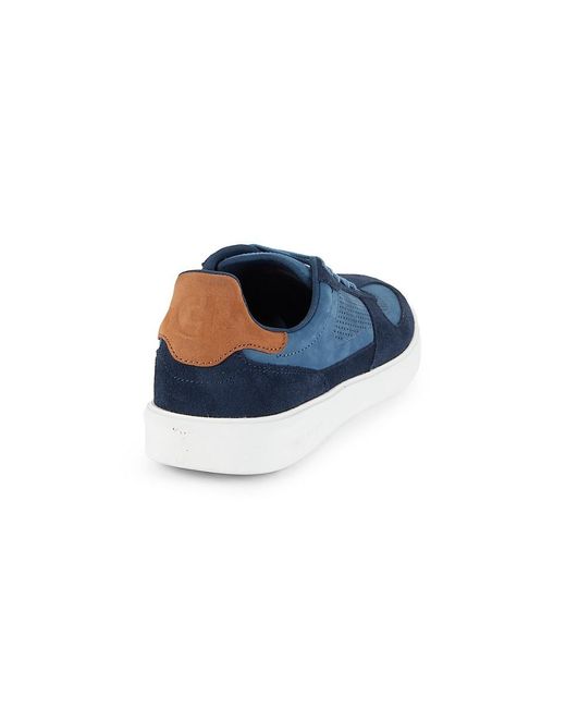 Cole Haan Perforated Wingtip Leather Sneakers in Blue for Men | Lyst