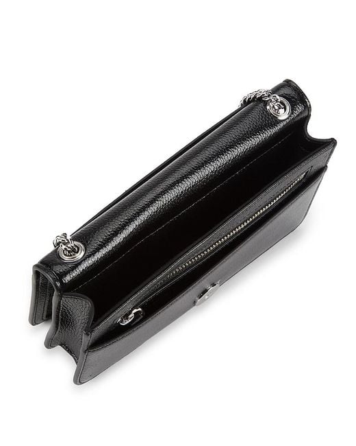 Karl Lagerfeld Kosette Signature Rhinestone Wallet On Chain in Black | Lyst