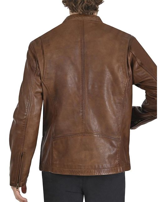 Frye Leather Bomber Jacket in Brown for Men | Lyst UK