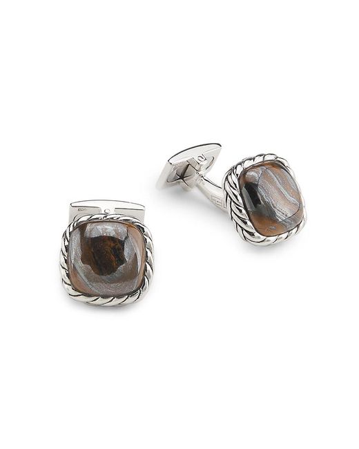 Effy Sterling Silver & Tiger Eye Cufflinks in Metallic for Men | Lyst UK