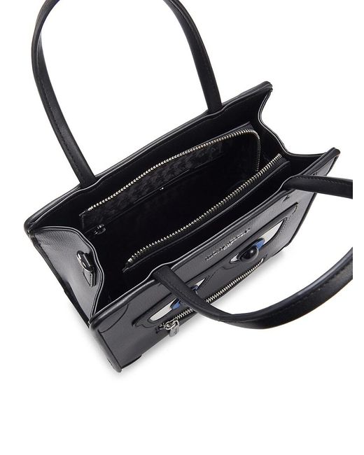 Karl Lagerfeld Maybelle Eyes Mini Satchel in Black | Lyst