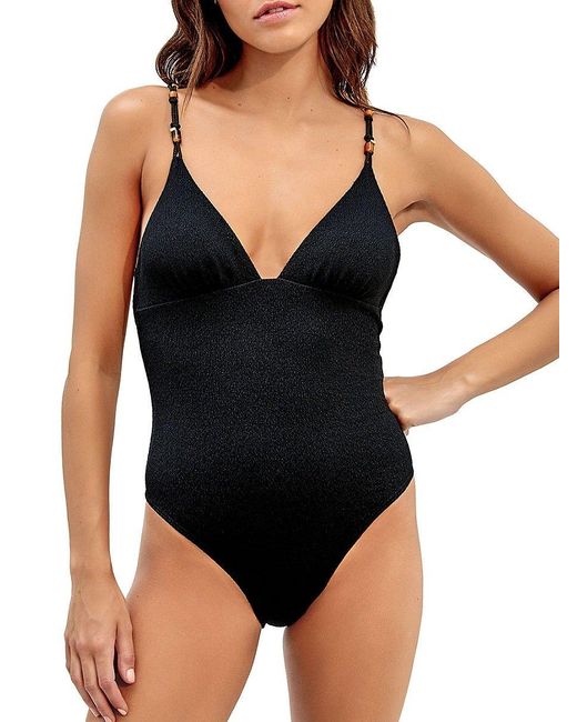 Vix Firenze Claire Flora One Piece Swimsuit In Black Lyst