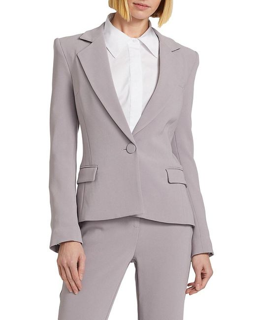 Sergio Hudson Short Crêpê Jacket in Gray | Lyst
