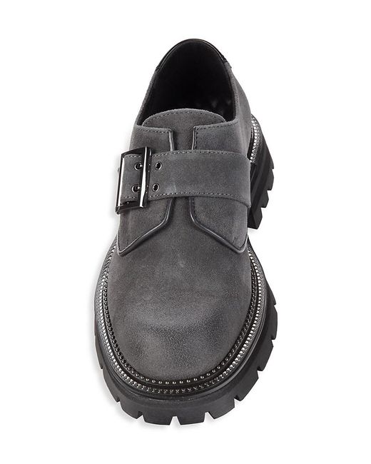 Karl Lagerfeld Suede Single Strap Buckle Monk Shoes in Black for Men | Lyst