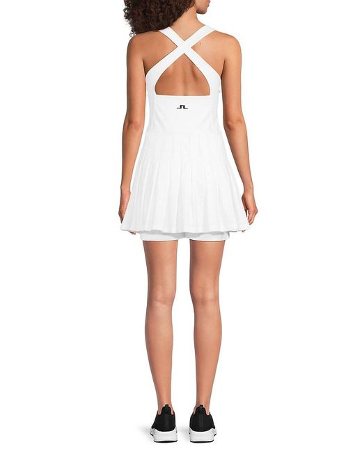 J.Lindeberg J. Lindeberg Rachel Logo Mini Polo Dress in White | Lyst