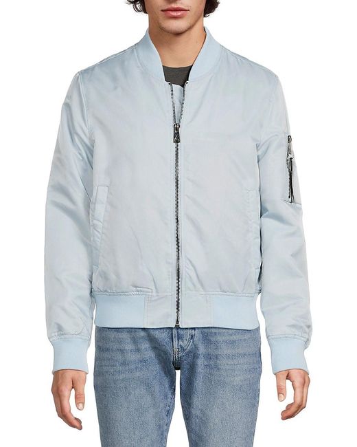 ELEVEN PARIS Baseball Collar Puffer Bomber Jacket in Blue for Men | Lyst