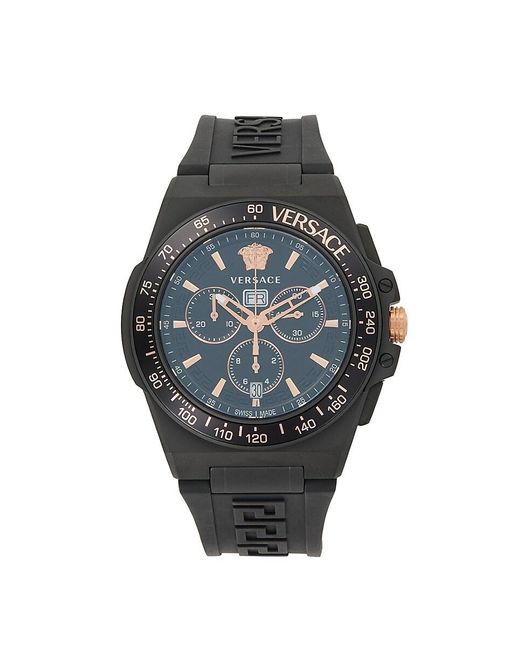 Versace Greca Extreme Chrono Ip Stainless Steel & Silicone Strap Watch ...