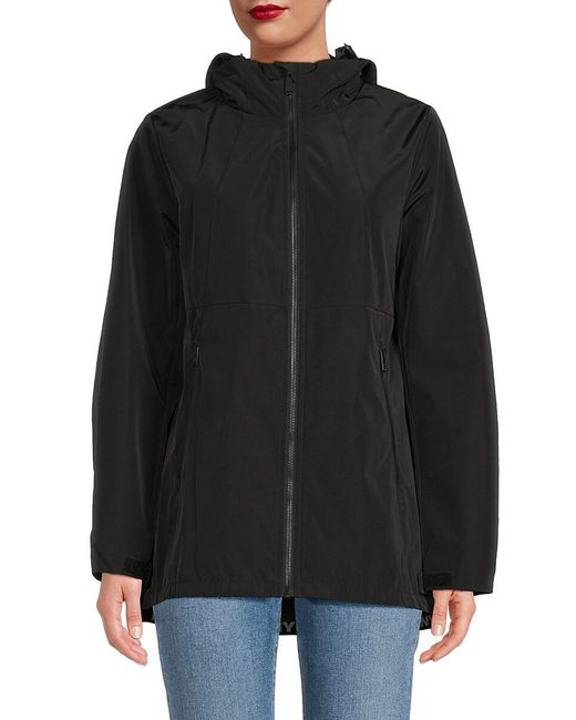 DKNY Logo Hooded Jacket in Natural | Lyst