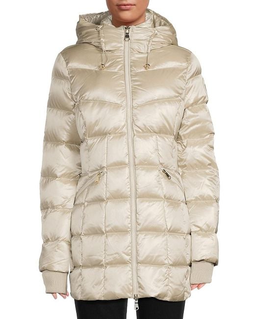 Pajar Zola Hooded Down Puffer Coat in Natural | Lyst UK