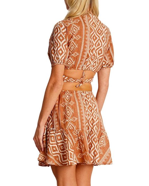 La Moda Clothing Ruffle Cover-Up Minidress in Orange | Lyst