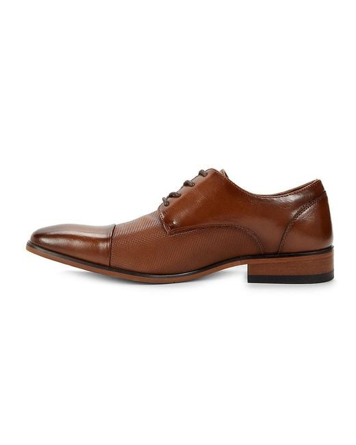 Guess Shelly Cap Toe Textured Derby Shoes in Brown for Men | Lyst