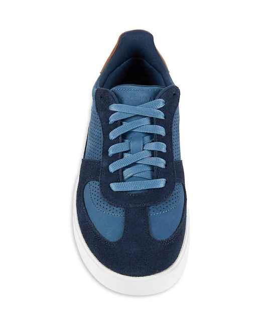Cole Haan Perforated Wingtip Leather Sneakers in Blue for Men | Lyst