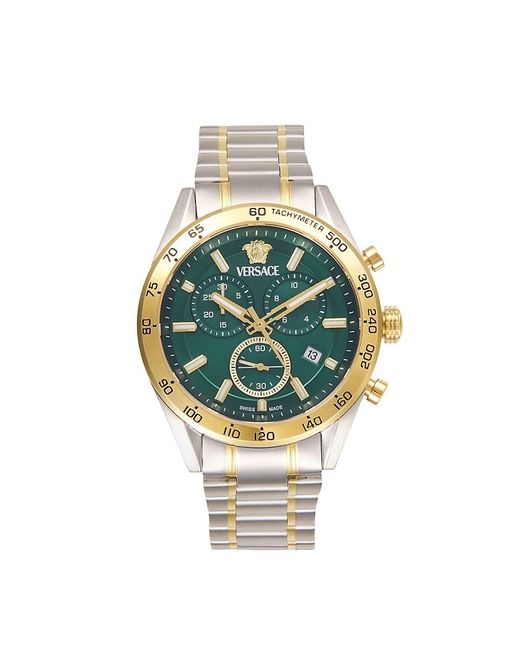 Versace V-Code Chrono Two-Tone Stainless Steel Bracelet Watch/41Mm in ...