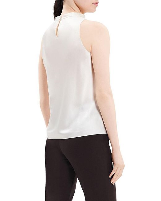 Theory Sleeveless Cowlneck Top in Black | Lyst